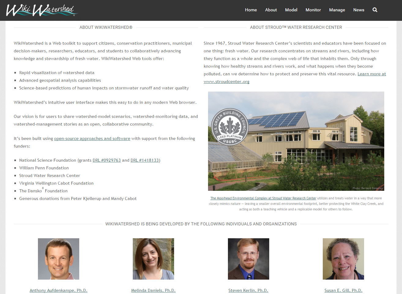 About WikiWatershed and Stroud Water Research Center